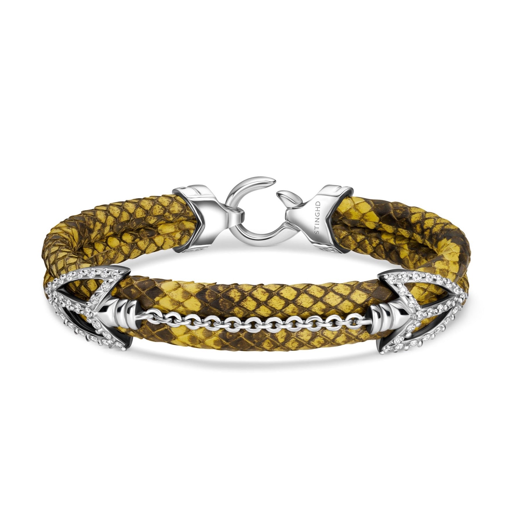 B470P Silver and Diamonds on Yellow Python – StingHD