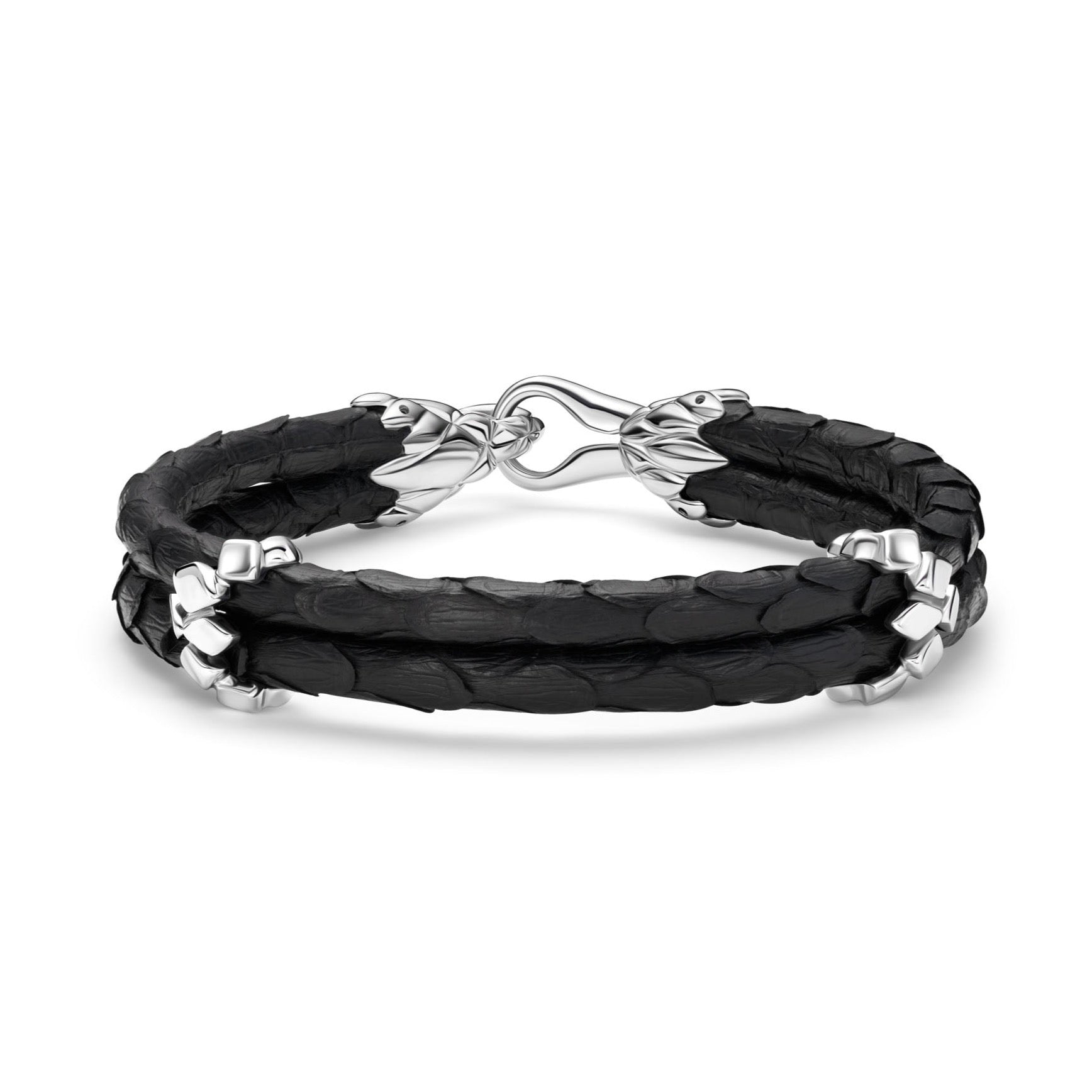 B445P Silver & Black Python Dragon Bracelet – StingHD