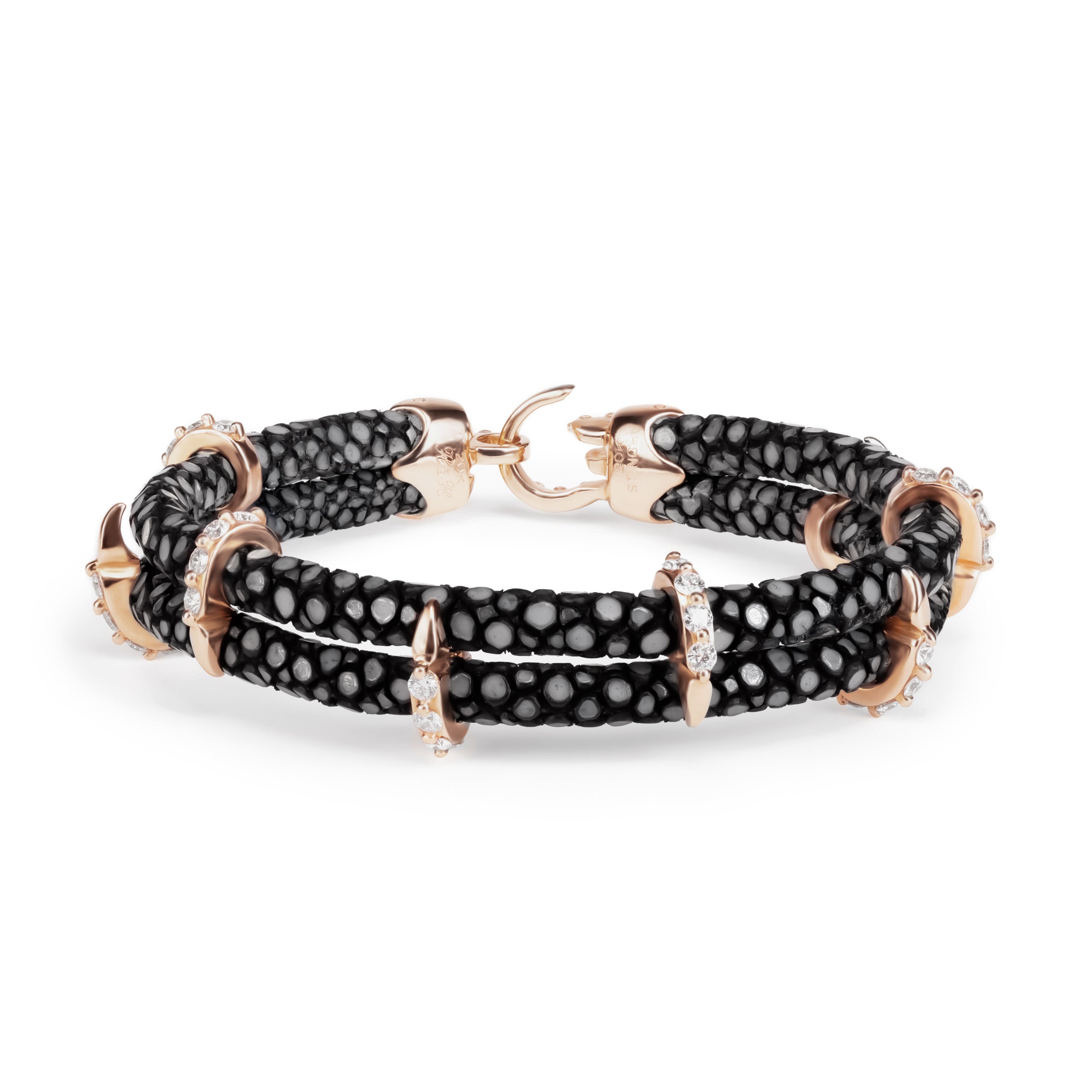 B476 Rose Gold Diamond Hooks with Diamond Clasp – StingHD